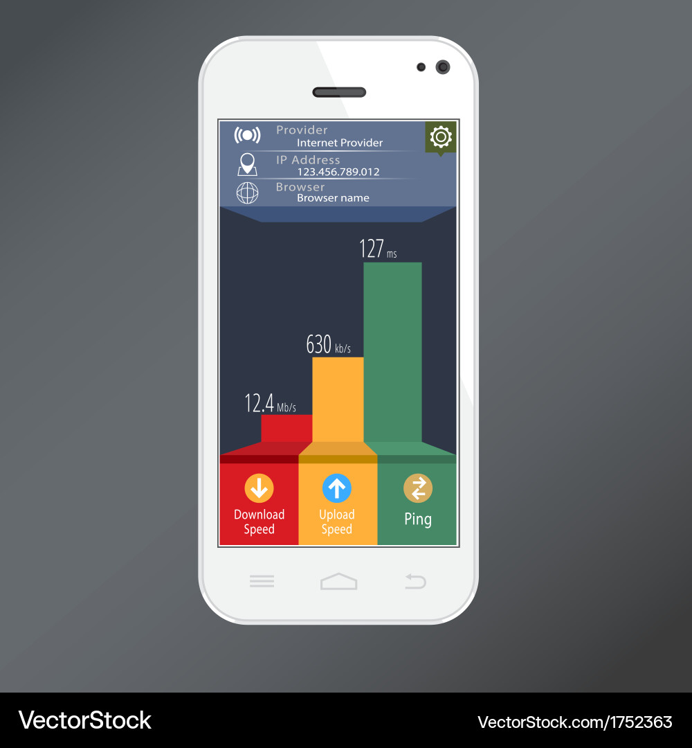 Speed Test App Preview Royalty Free Vector Image