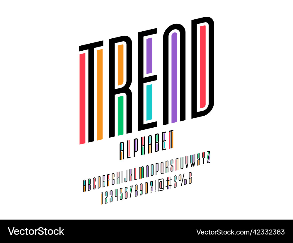 Trendy font Royalty Free Vector Image - VectorStock