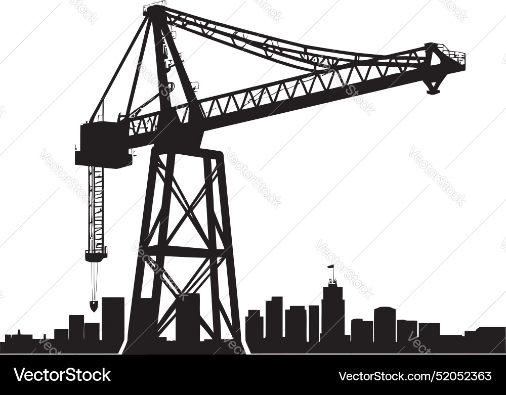 Wharfside logistics icon crane graphics Royalty Free Vector