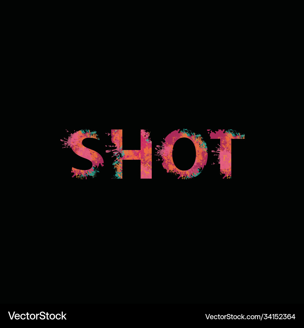 Bright abstract lettering shot on black background