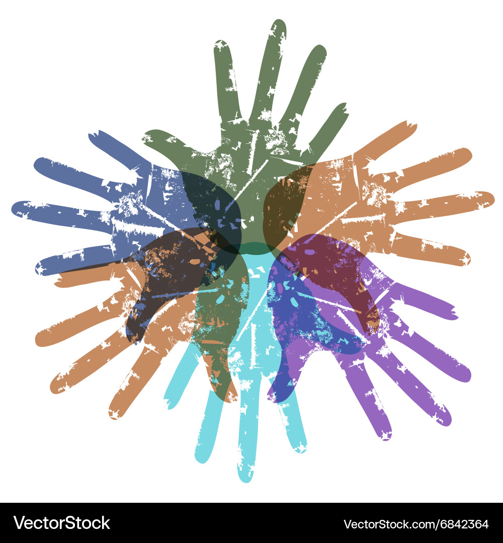 Colorful Hands Unite Royalty Free Vector Image