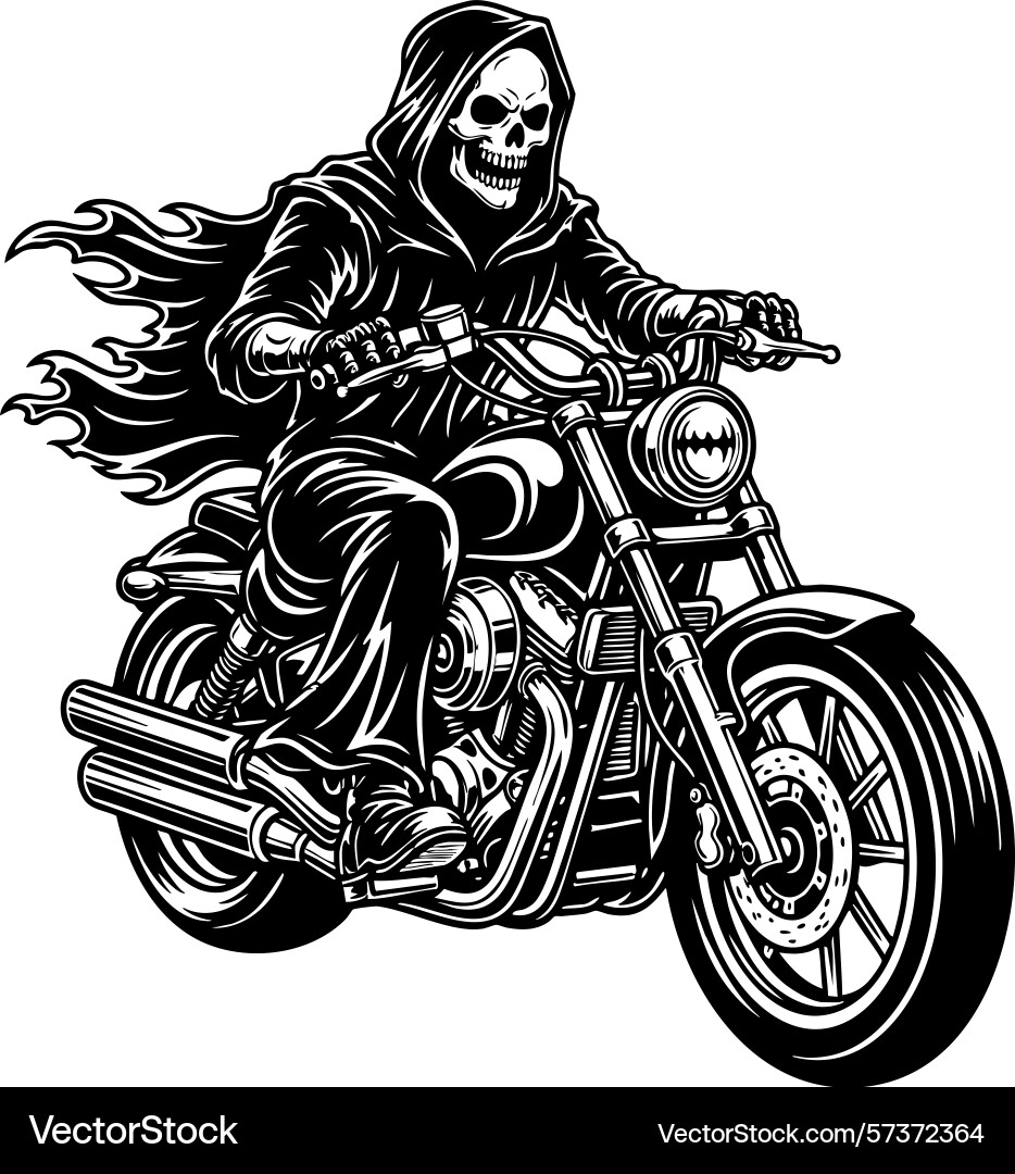 Grim reaper cloaked and skeletal powerfully Vector Image
