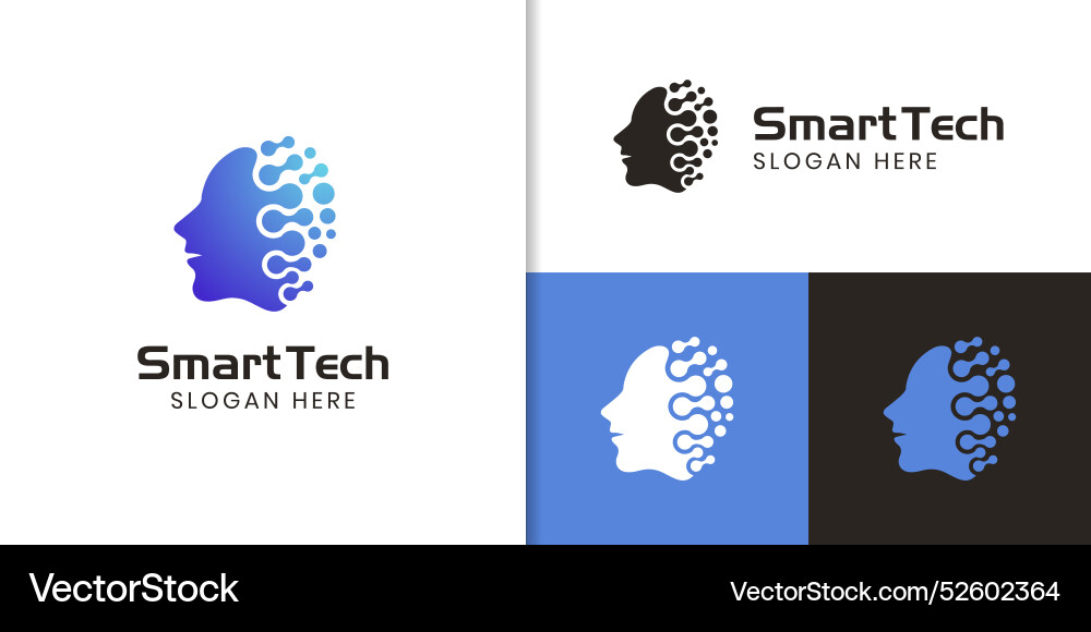 Human technology digital robot tech logo Vector Image