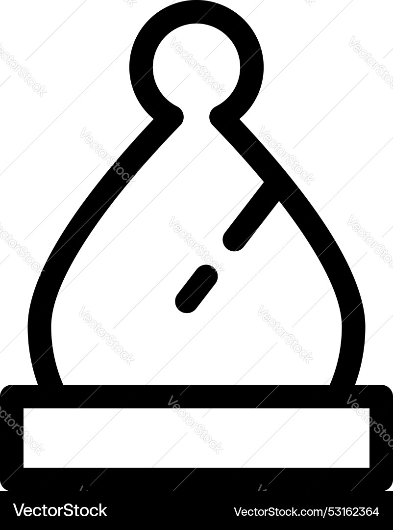Icon bishop chess piece strategy game symbol Vector Image