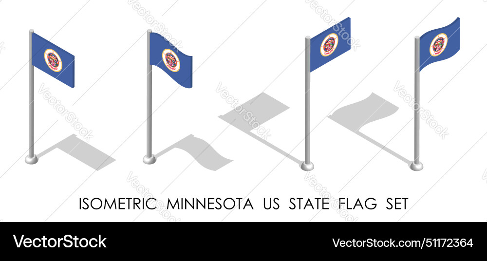 Isometric minnesota us state in static position Vector Image