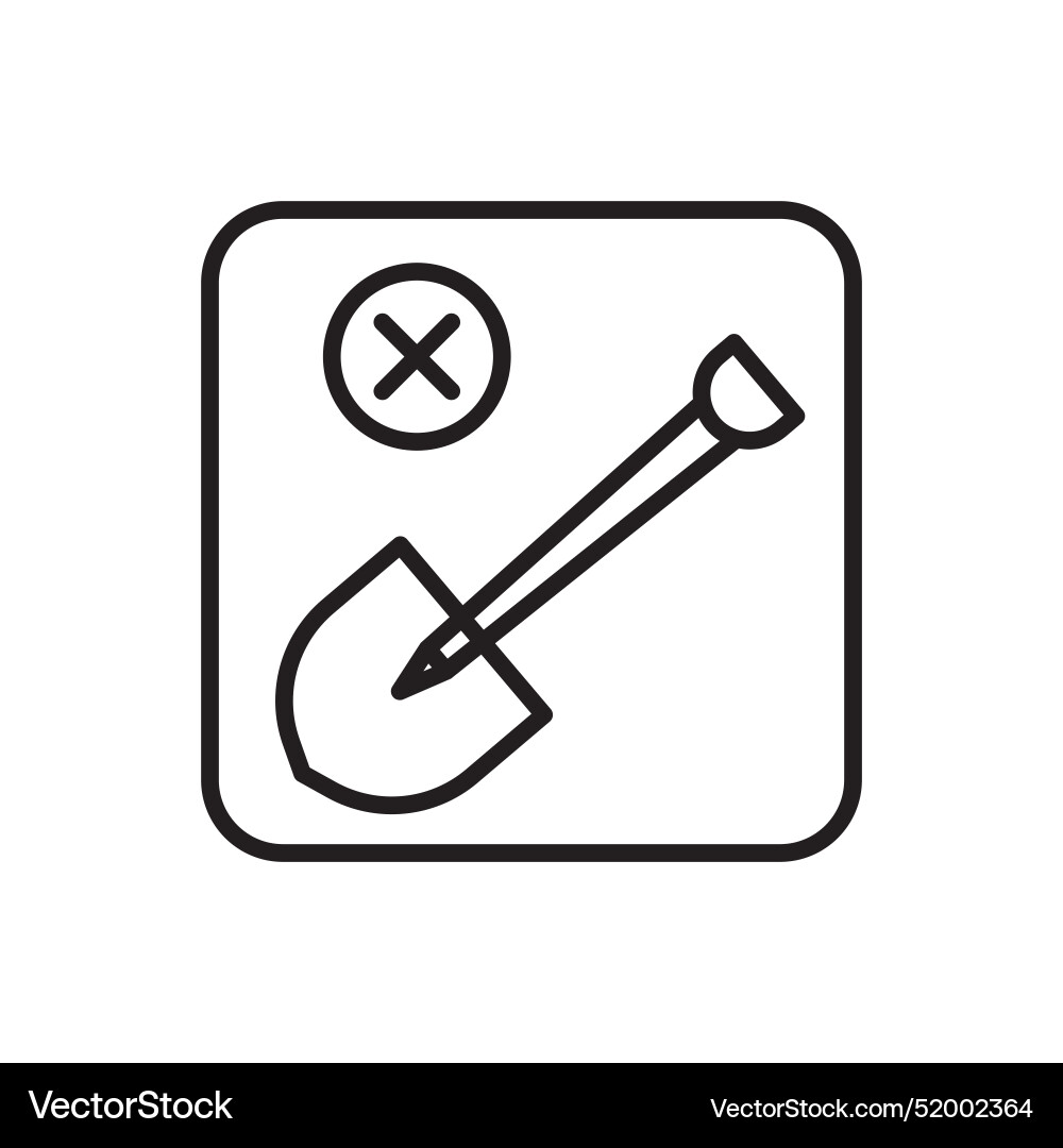 No digging sign for construction safety and site Vector Image