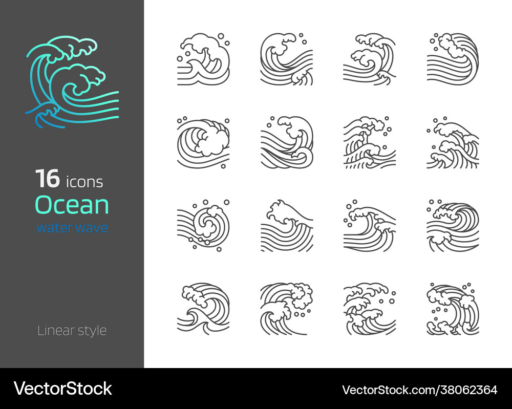 Ocean water wave icon Royalty Free Vector Image