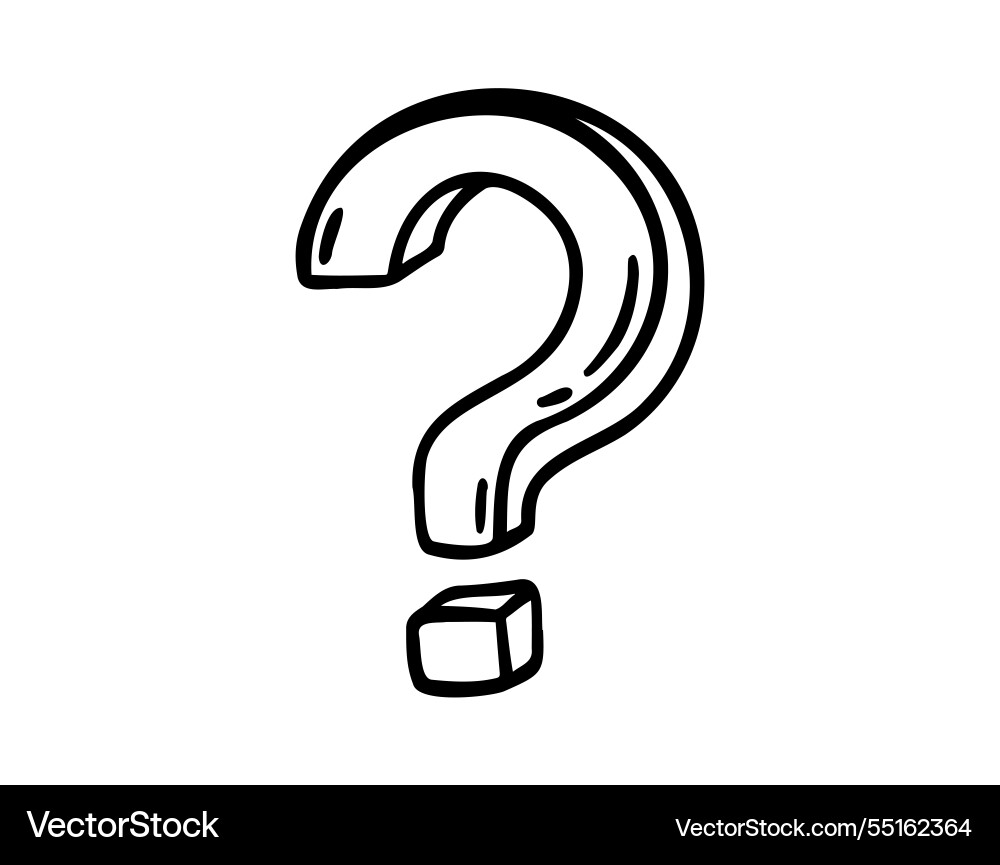 Question mark hand drawn doodle symbol drawing Vector Image