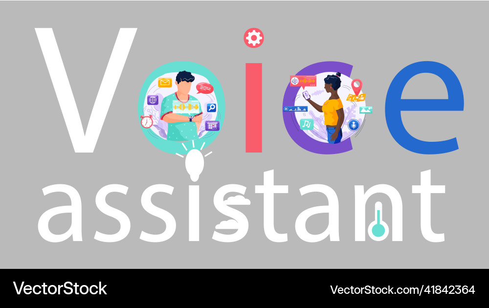 Speaker recognition vote controlled smart Vector Image