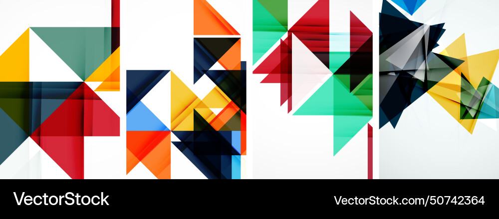 Triangle poster set for wallpaper business card Vector Image