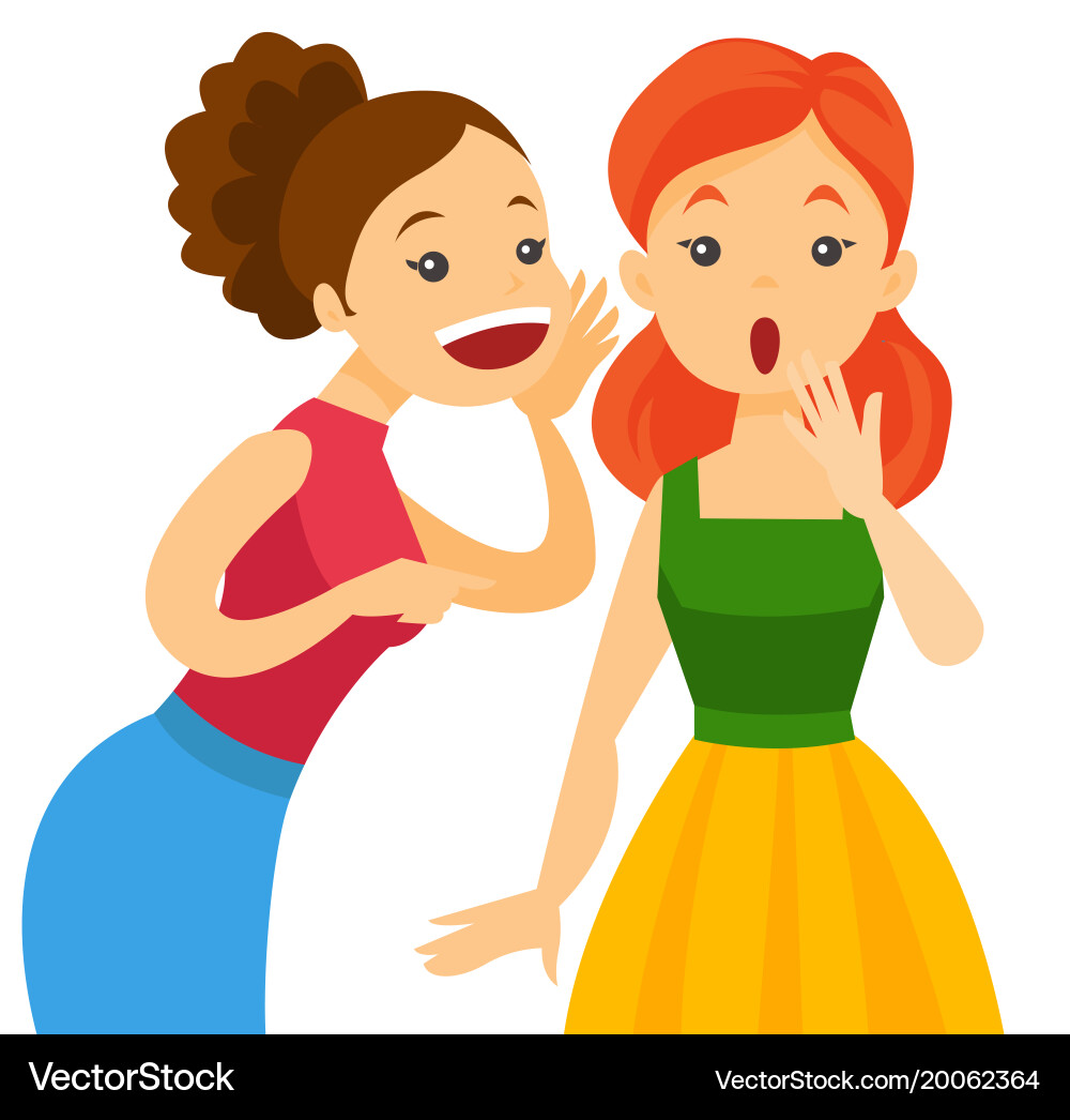Two Women Sharing a Secret Royalty Free Vector Image