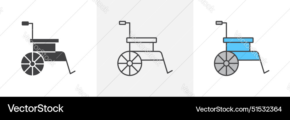 Wheelchair icon set disabled disability wheel Vector Image