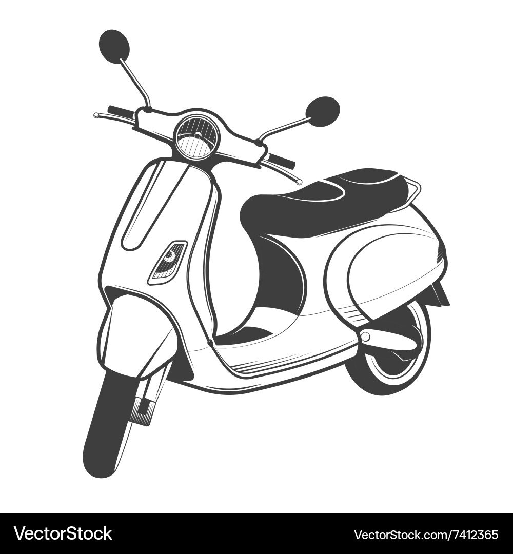Classic scooter Royalty Free Vector Image - VectorStock