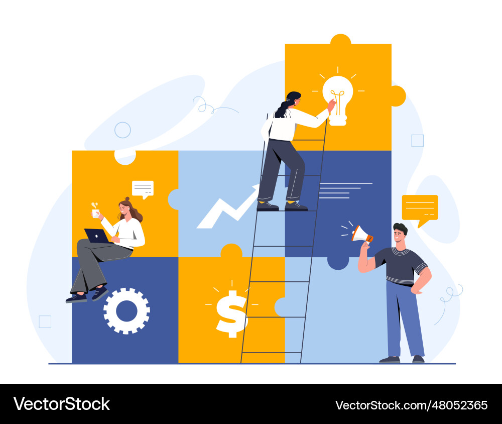 Concept of teamwork Royalty Free Vector Image - VectorStock