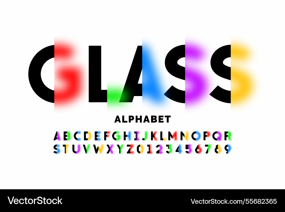 Glass blurry style font typography design Vector Image