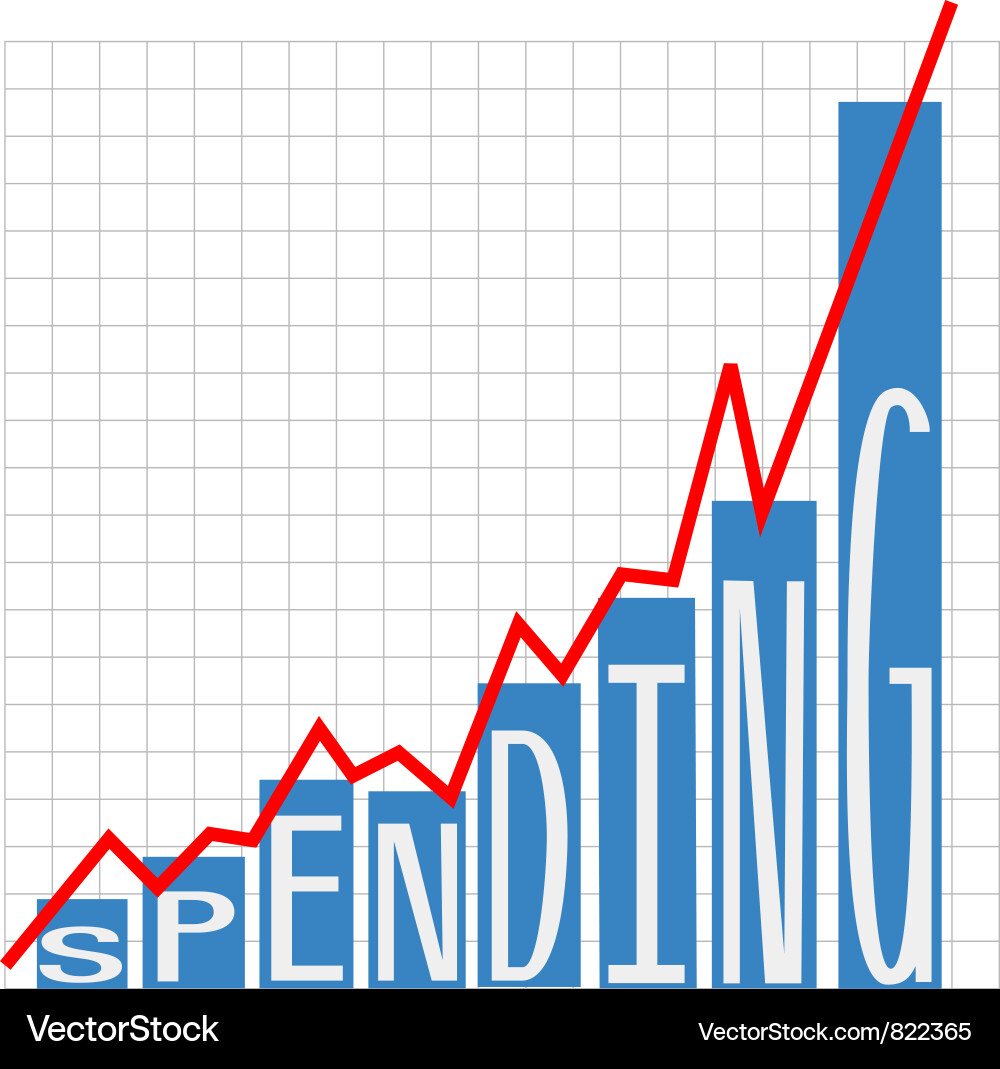 Government big spending chart Royalty Free Vector Image