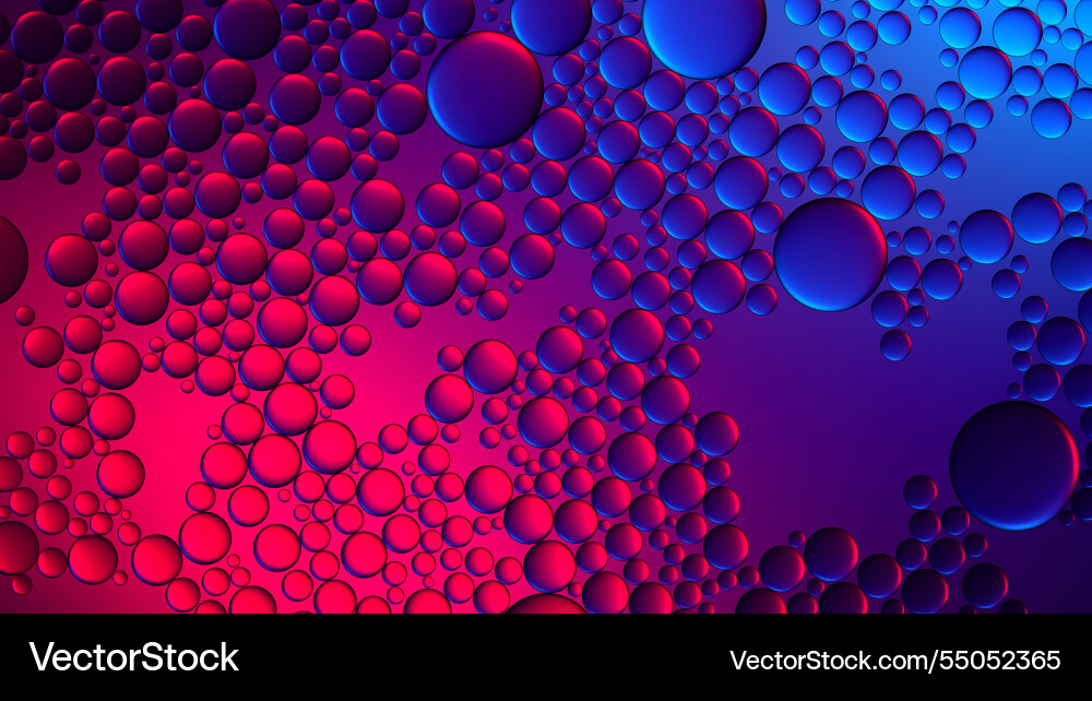 Neon droplets water gradient beauty oil bubbles Vector Image