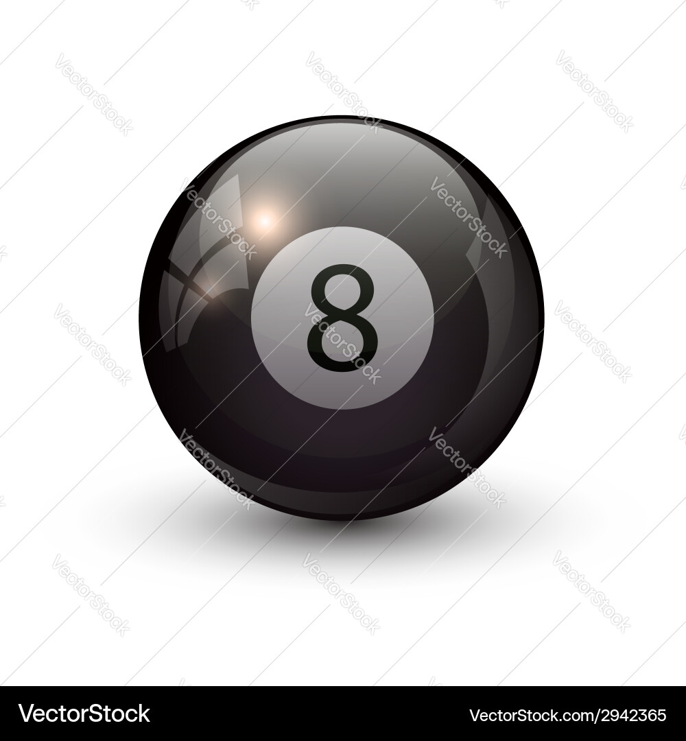 Pool billiards eight ball Royalty Free Vector Image