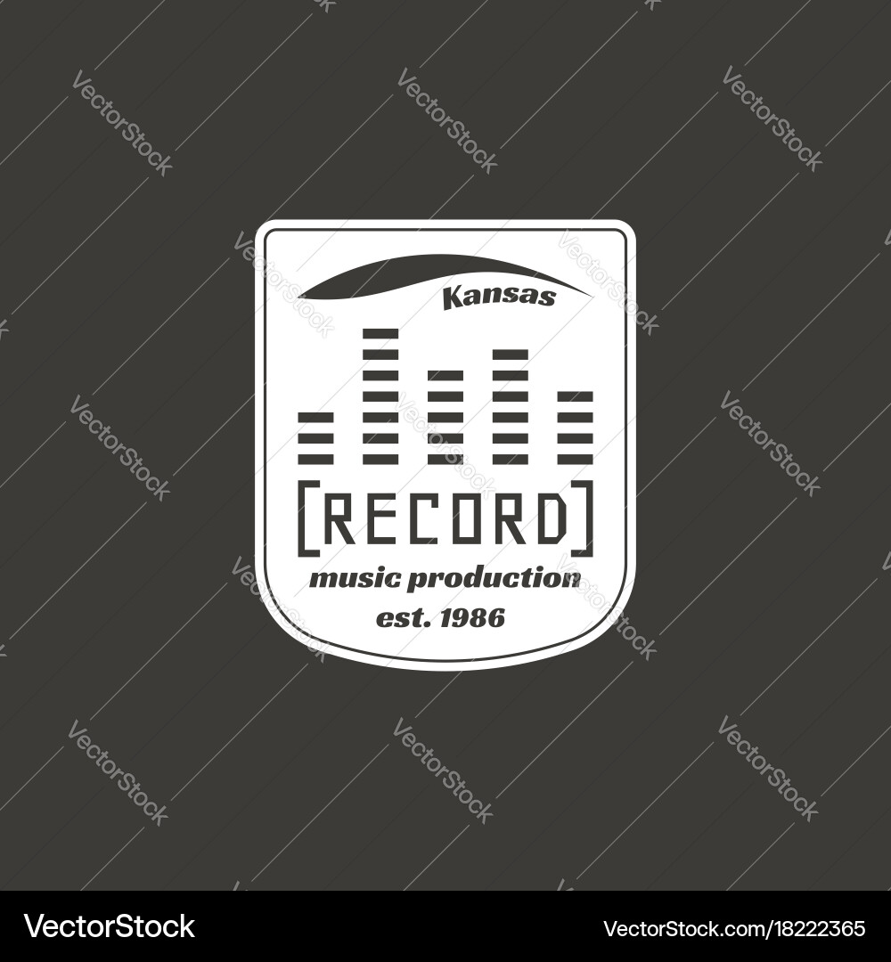 Recording studio label badge emblem logo Vector Image