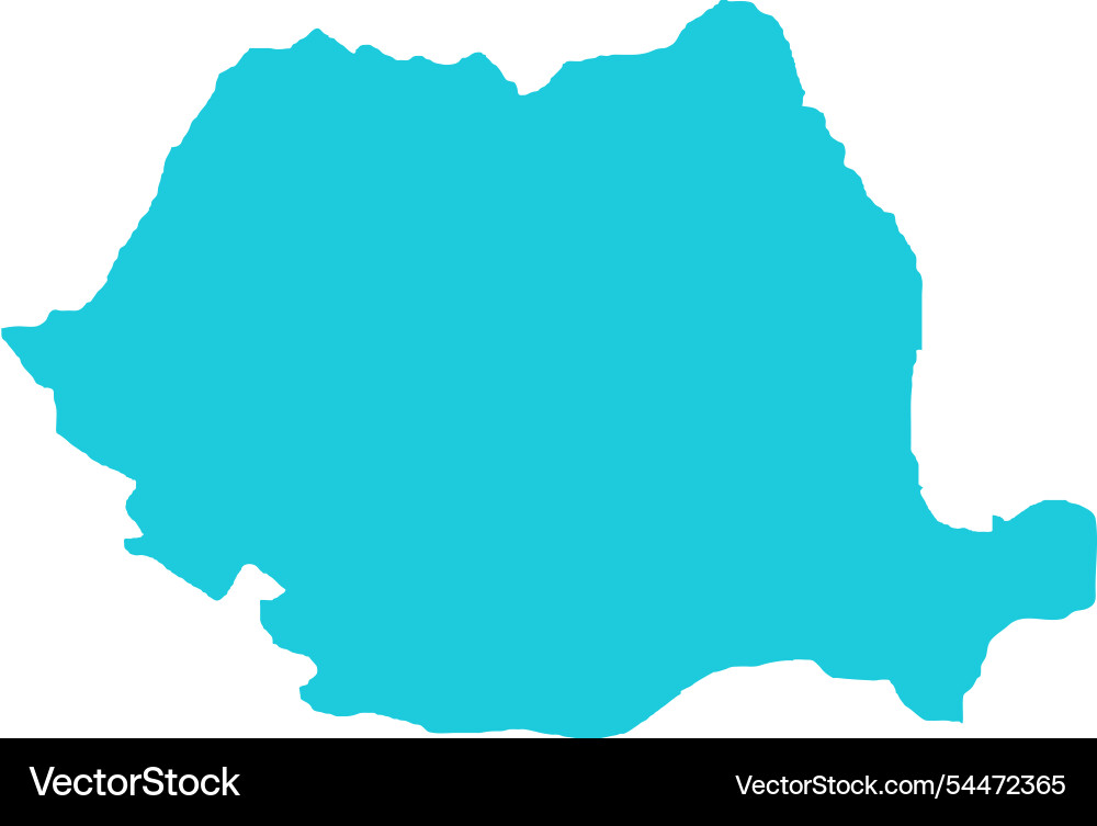 Romania map in blue country border Royalty Free Vector Image