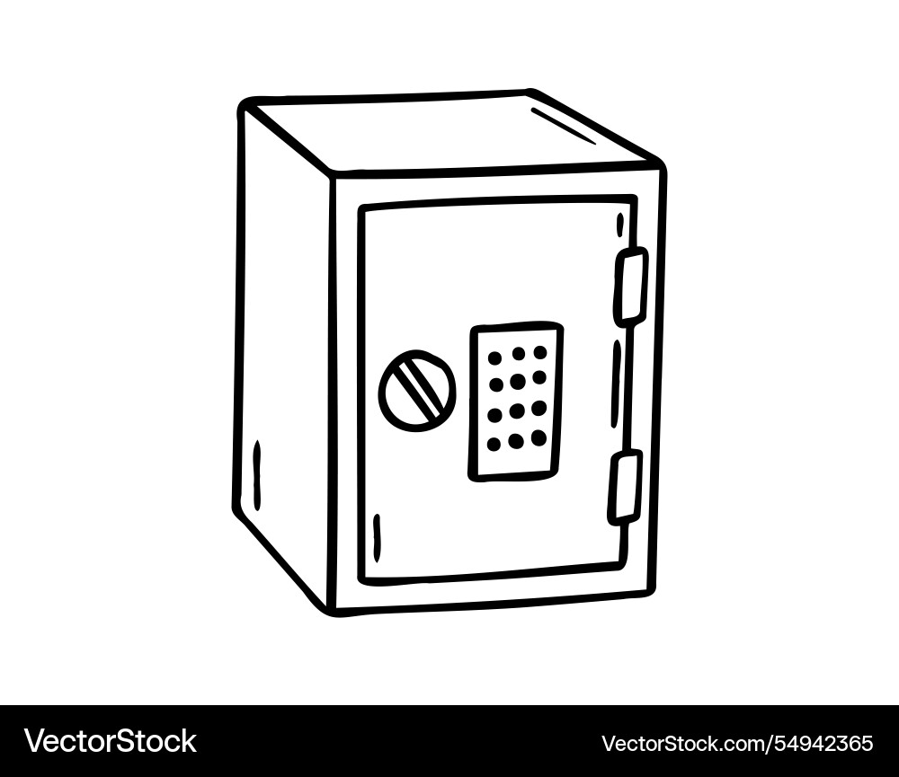 Safe Doodle Hand gezeichnet Symbol Umriss Zeichnung