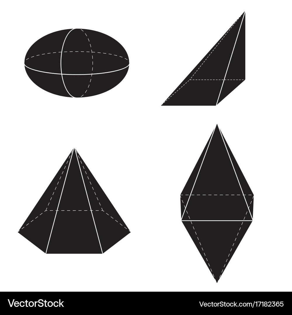Set of basic geometric shapes solids Royalty Free Vector