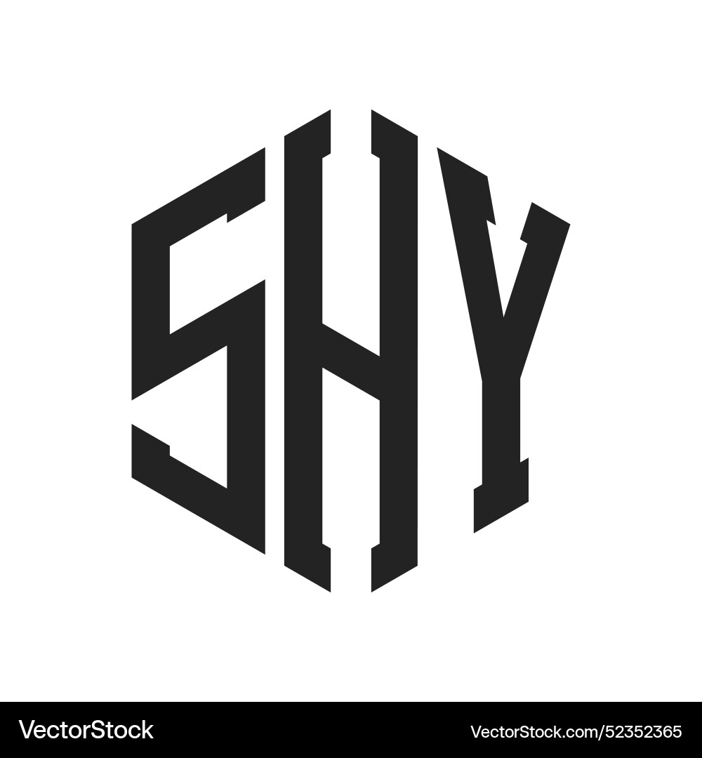 Shy logo design initial letter monogram Royalty Free Vector