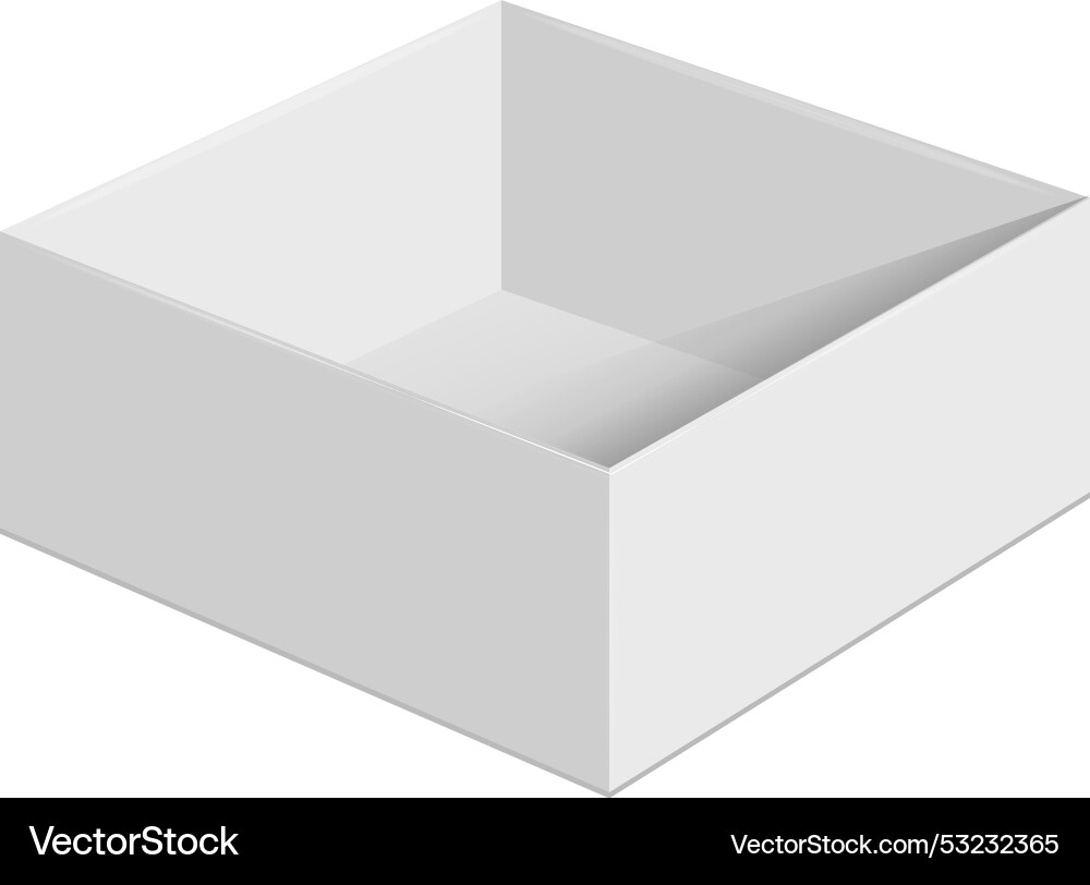 Square container mockup realistic blank paper box Vector Image