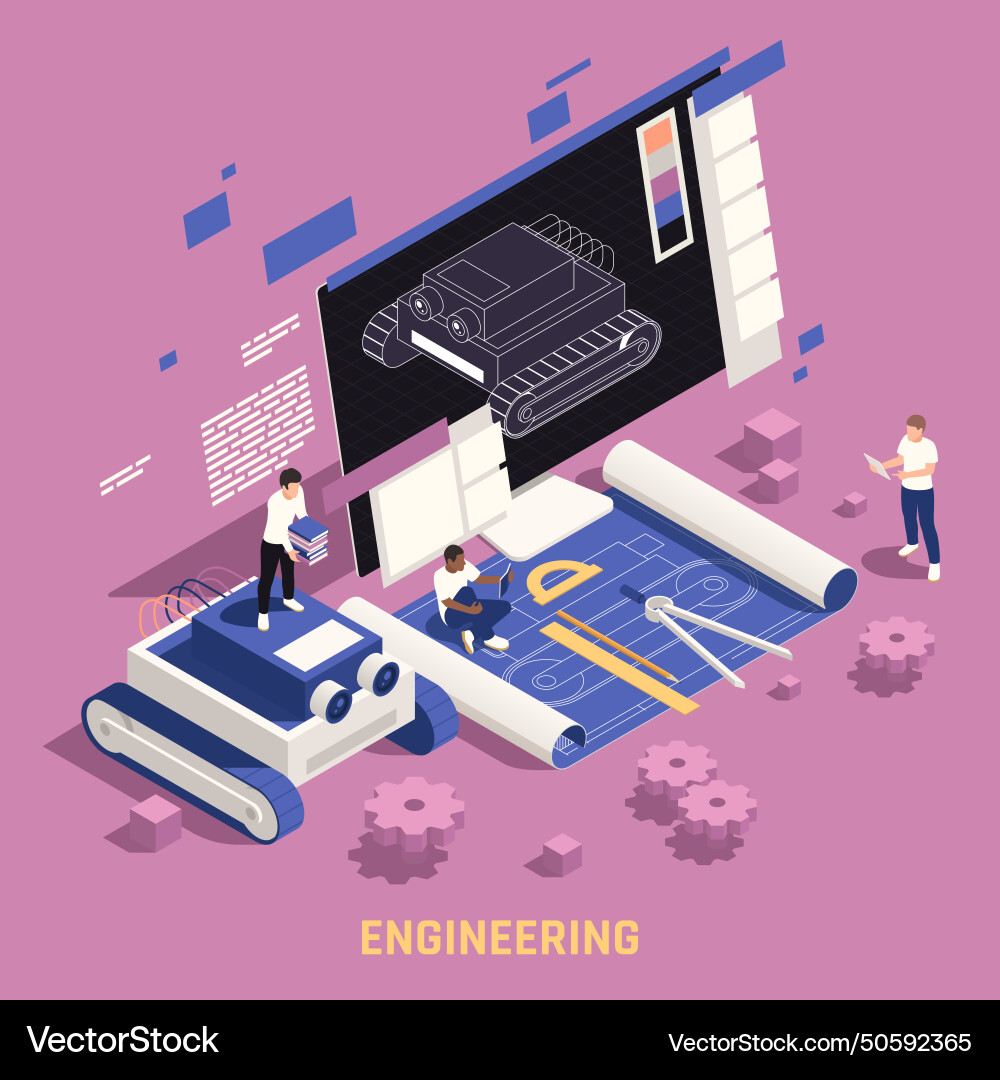 Stem education engineering composition Royalty Free Vector