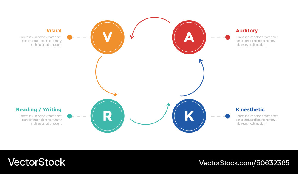 Vark learning styles infographics template Vector Image