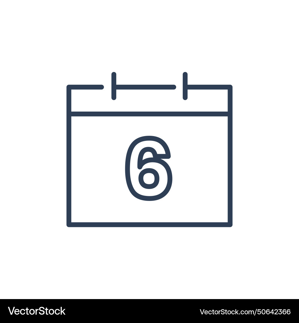 6 calendar icon date for appointment line Vector Image