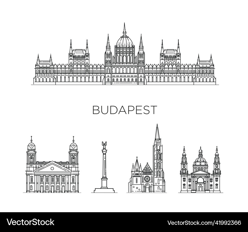 Budapest hungary architecture Royalty Free Vector Image
