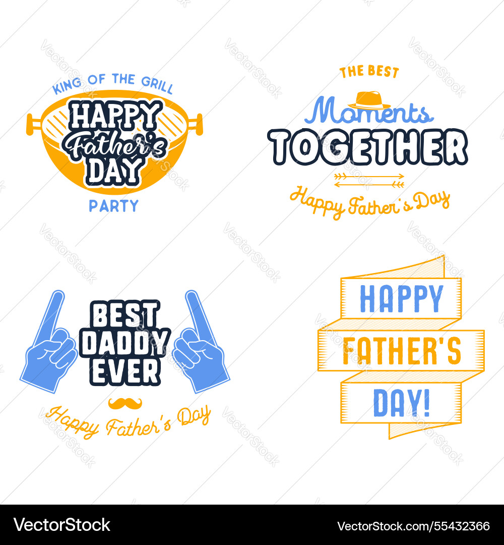 Fathers day badges typography designs for fathers Vector Image