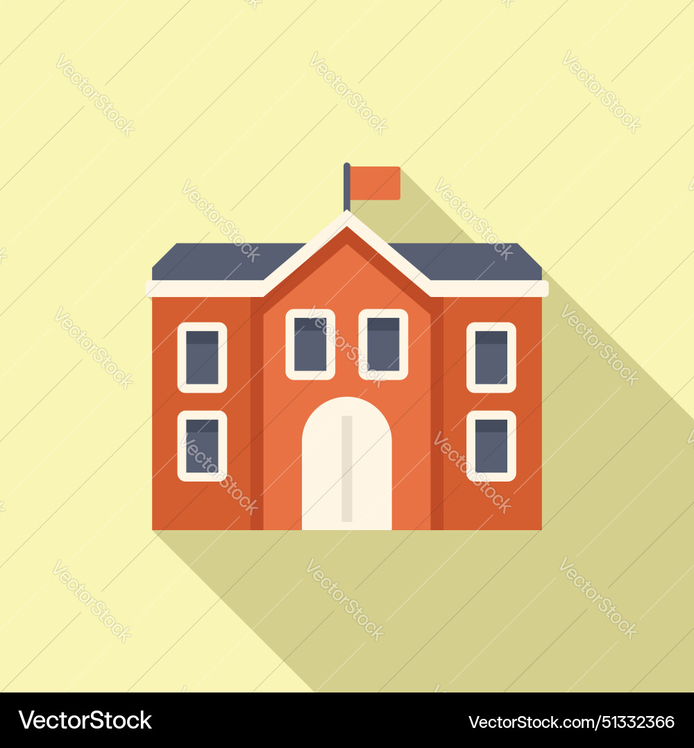 Flat design of a school building Royalty Free Vector Image