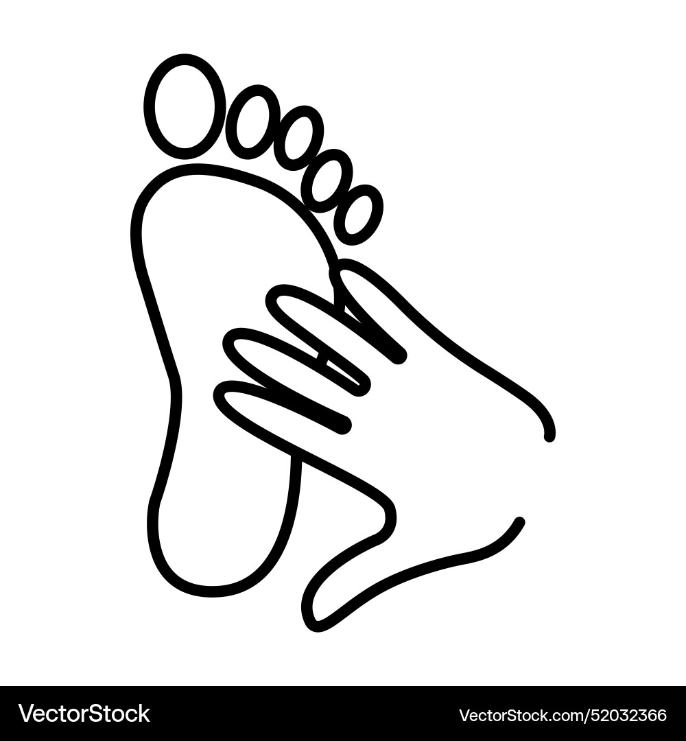 Hand and foot icon linear logo mark in black Vector Image