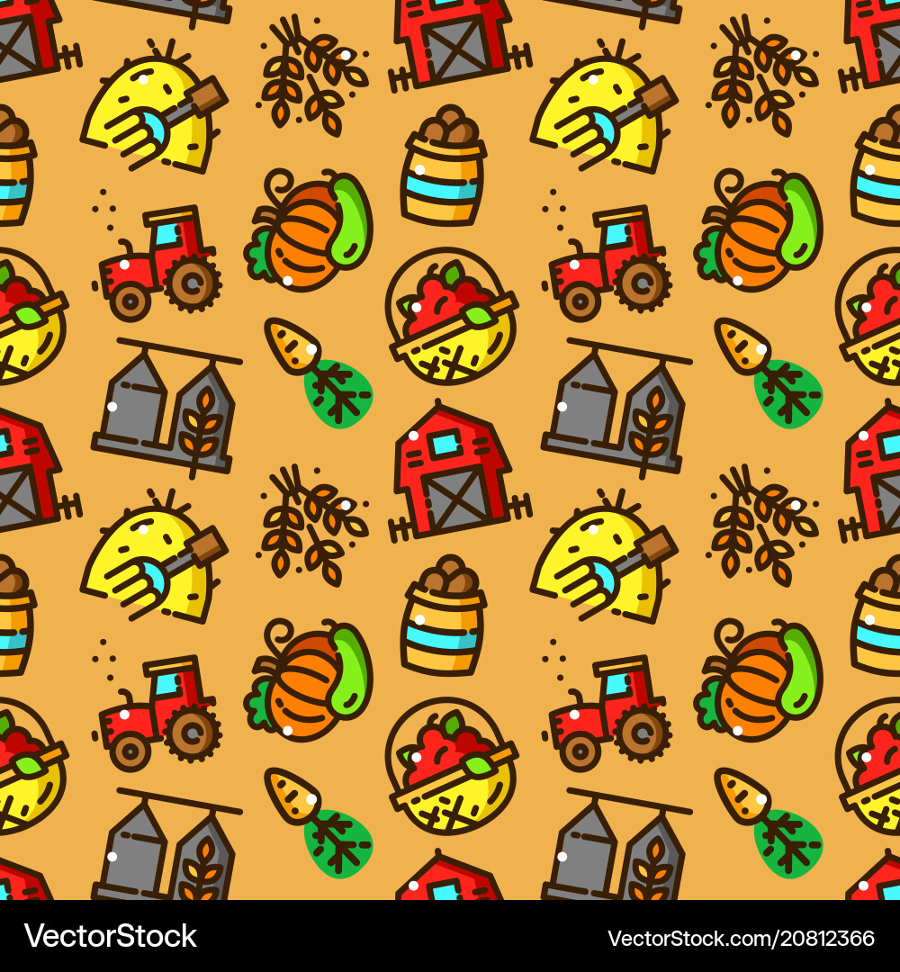 Harvest seamless pattern Royalty Free Vector Image