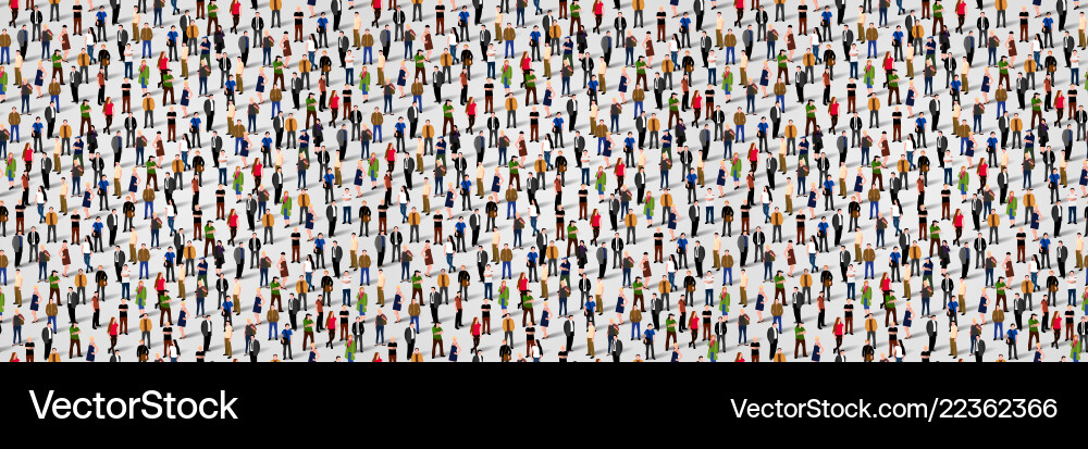 Large group of people crowd seamless background Vector Image