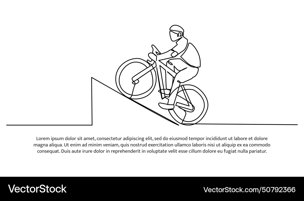 One continuous line a young man was climbing Vector Image