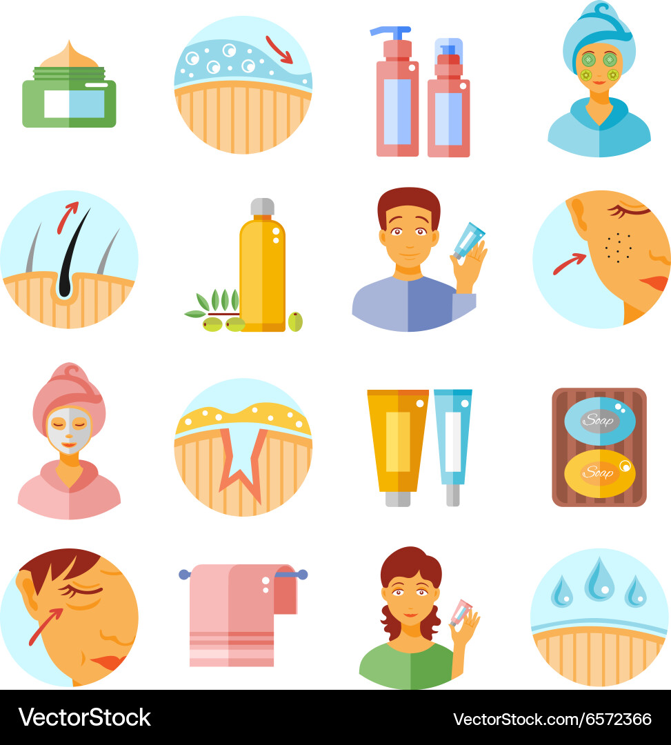Skin care icons set Royalty Free Vector Image - VectorStock