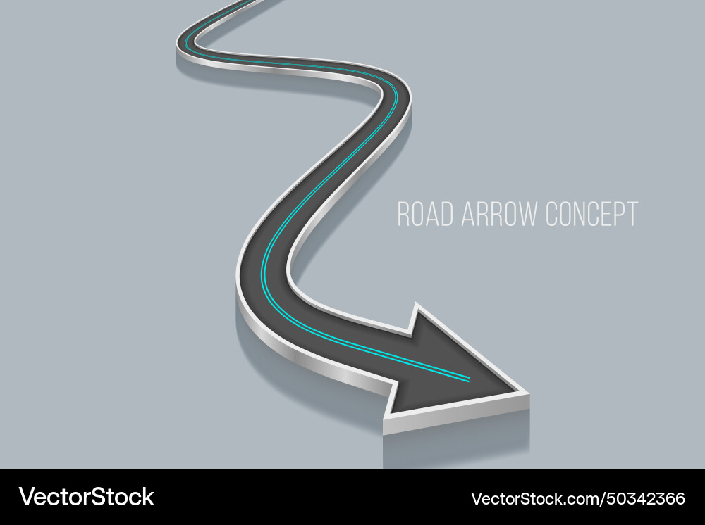 Winding 3d road infographic concept on a white Vector Image