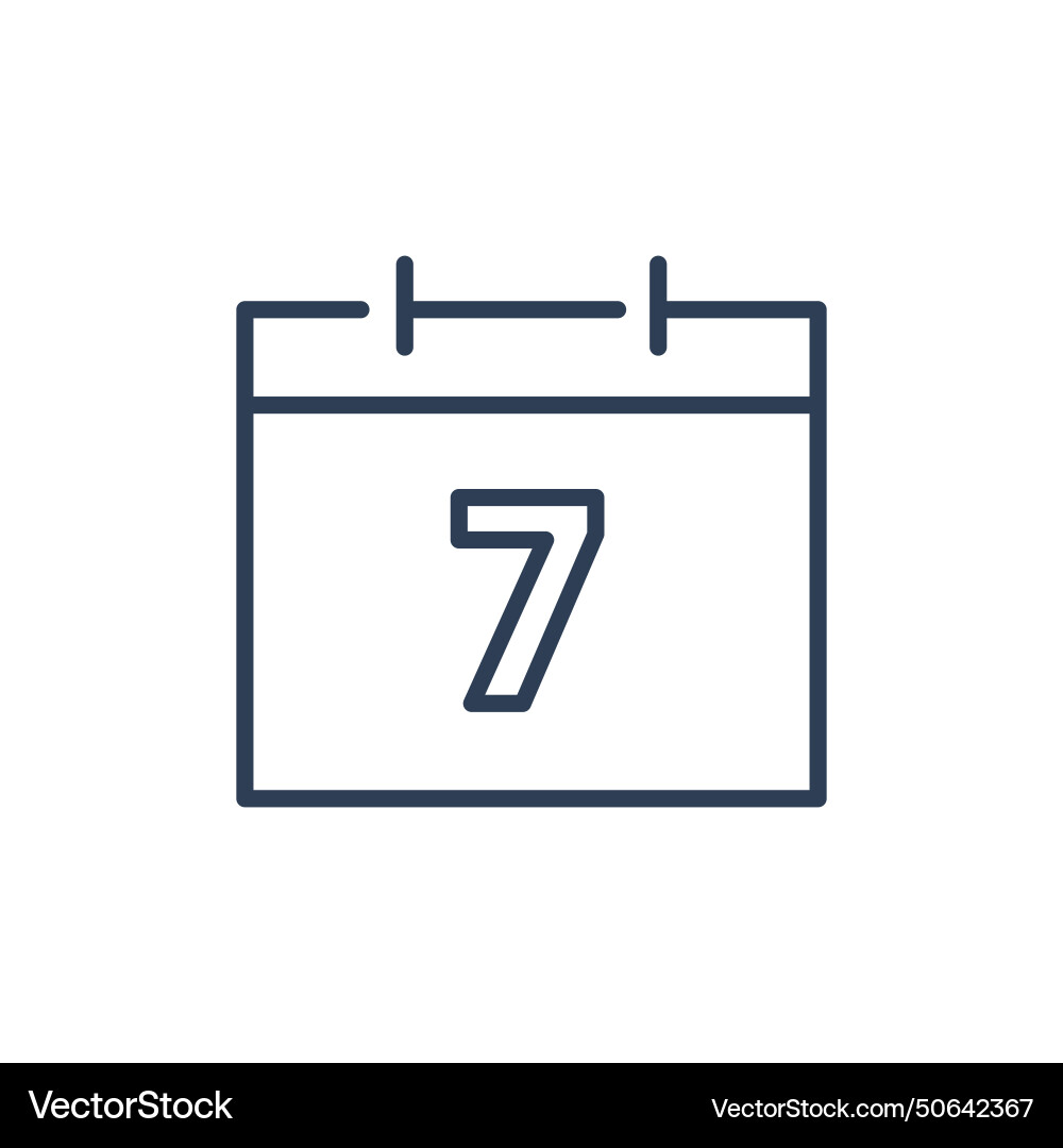 7 calendar icon date for appointment line Vector Image