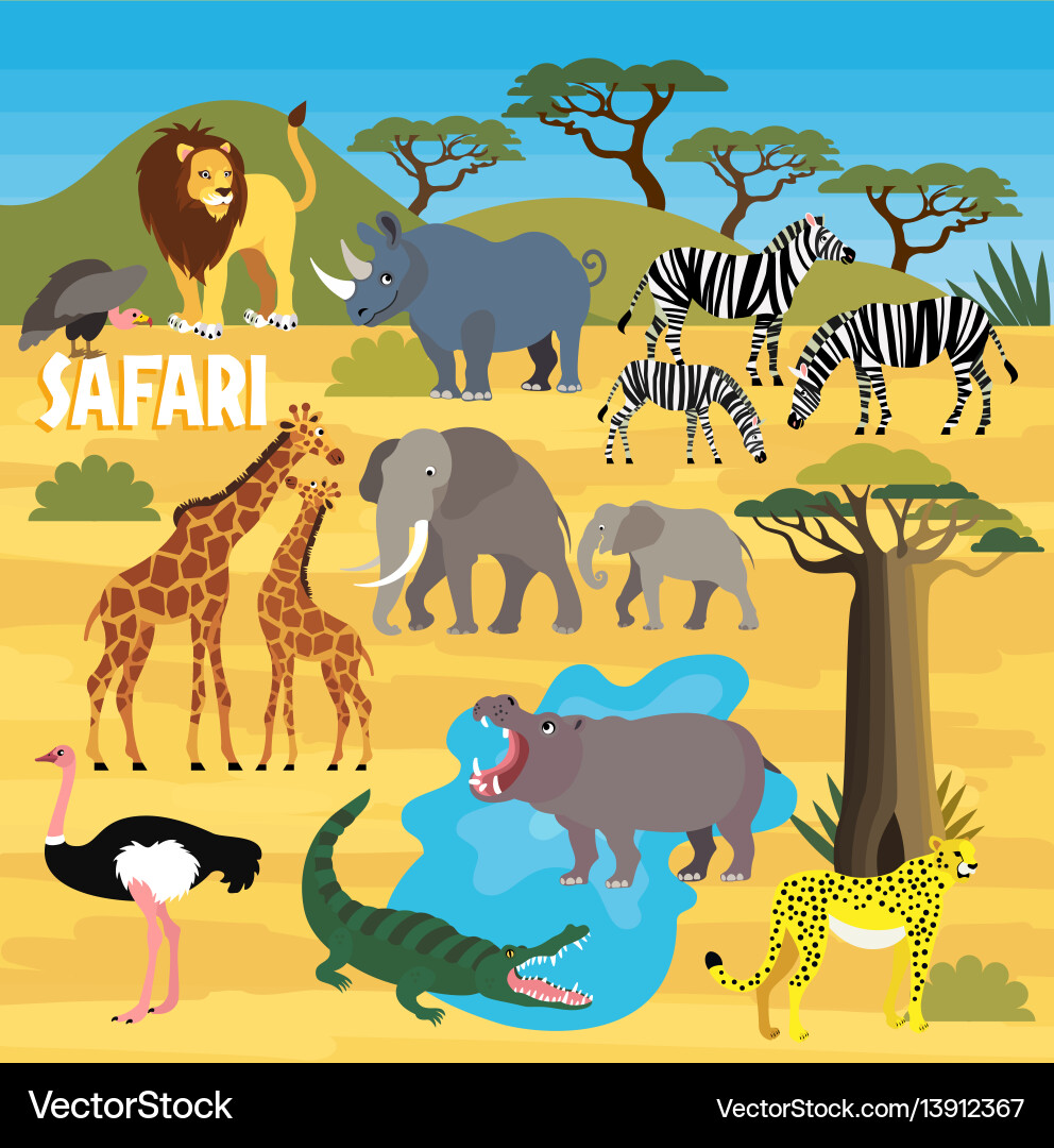 African animals Royalty Free Vector Image - VectorStock