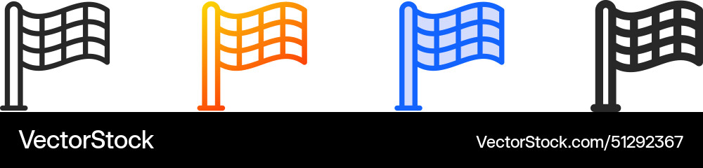 Checkered flag iconthin linear gradient blue Vector Image