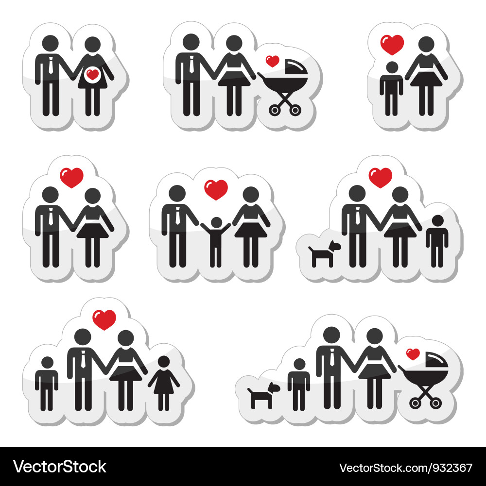 Family & Parenthood Icons Royalty Free Vector Image