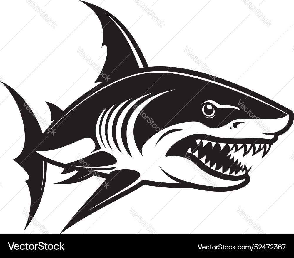 Fierce fin black icon design for elegant shark Vector Image