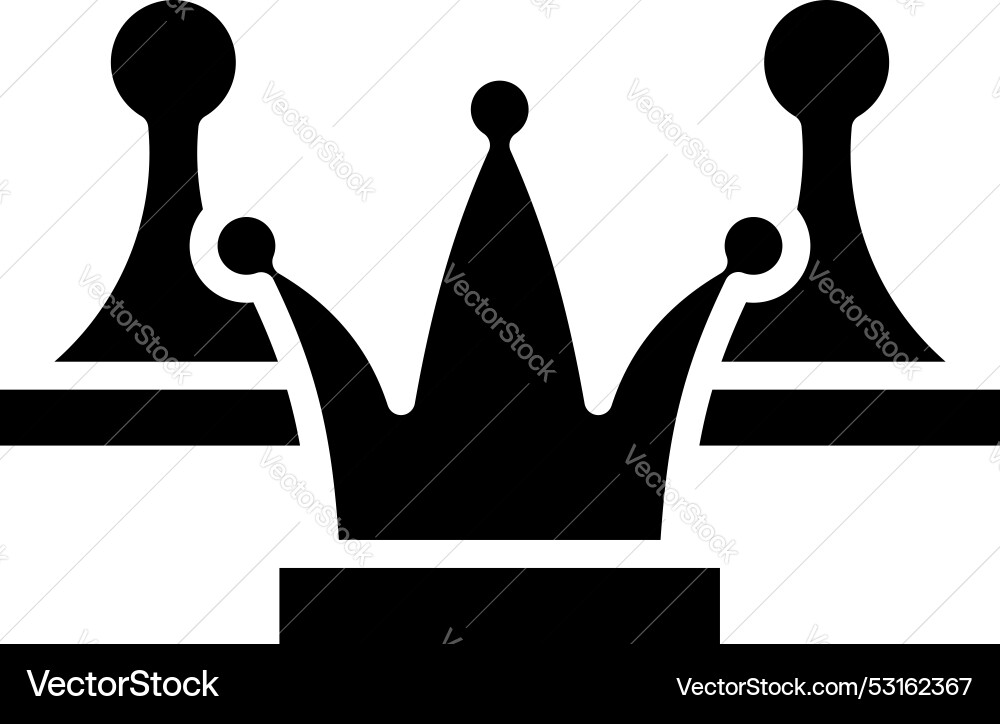 Icon king and pawn chess piece strategy game Vector Image