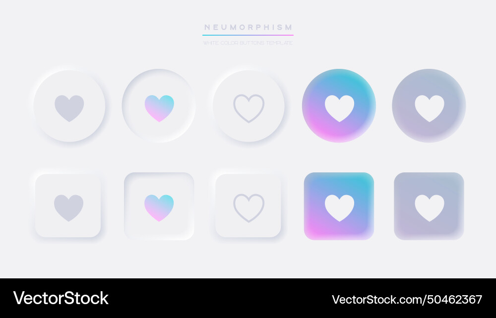 Like button in neumorphism style love icon Vector Image