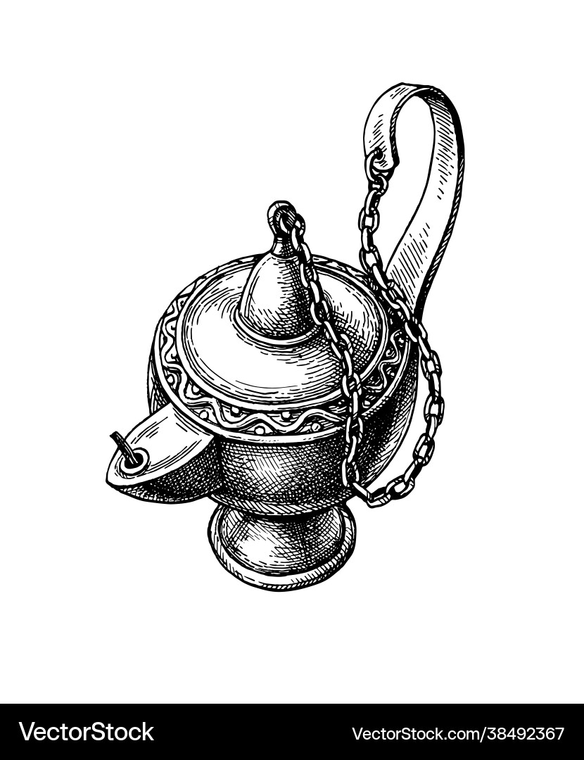 Oriental oil lamp Royalty Free Vector Image - VectorStock