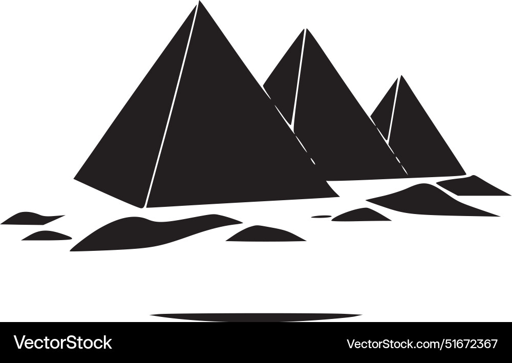 Pyramids - black and white isolated icon Vector Image
