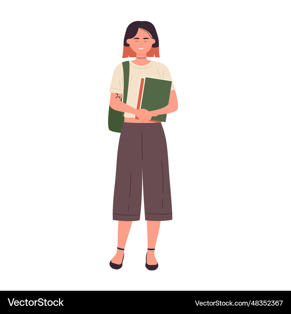Student girl with book Royalty Free Vector Image